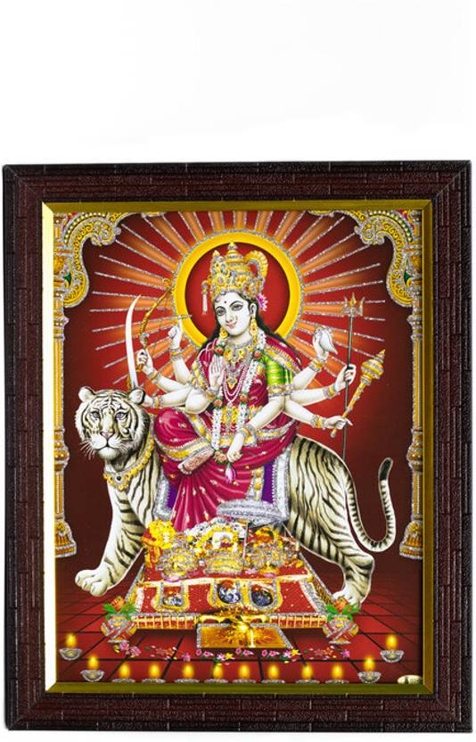Cherriee Durga Maa photo frame for pooja, wall decoration Religious ...