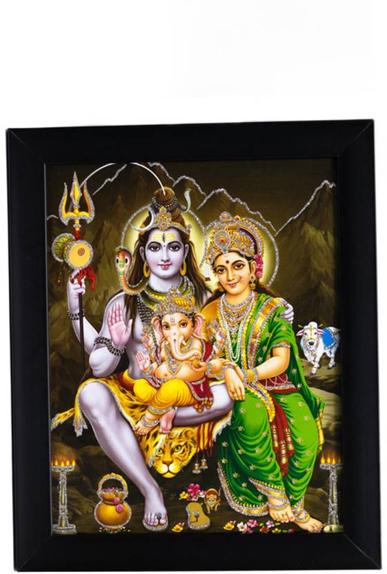 Cherriee Shiva/Mahadev parvati ganesh kartikeya family photo frame for ...