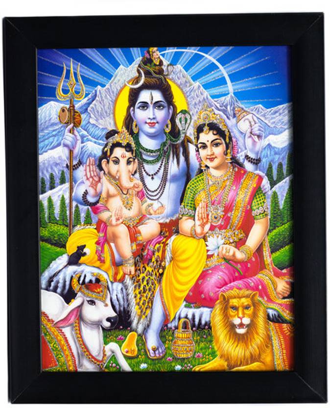 Cherriee Shiva/Mahadev parvati ganesh kartikeya family photo frame for ...