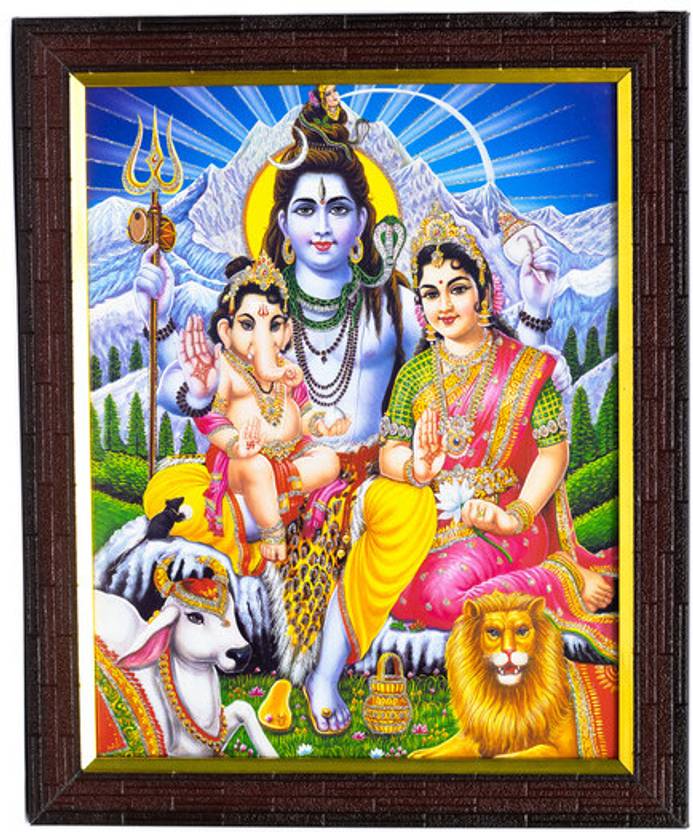 Cherriee Shiva/Mahadev parvati ganesh kartikeya family photo frame for ...