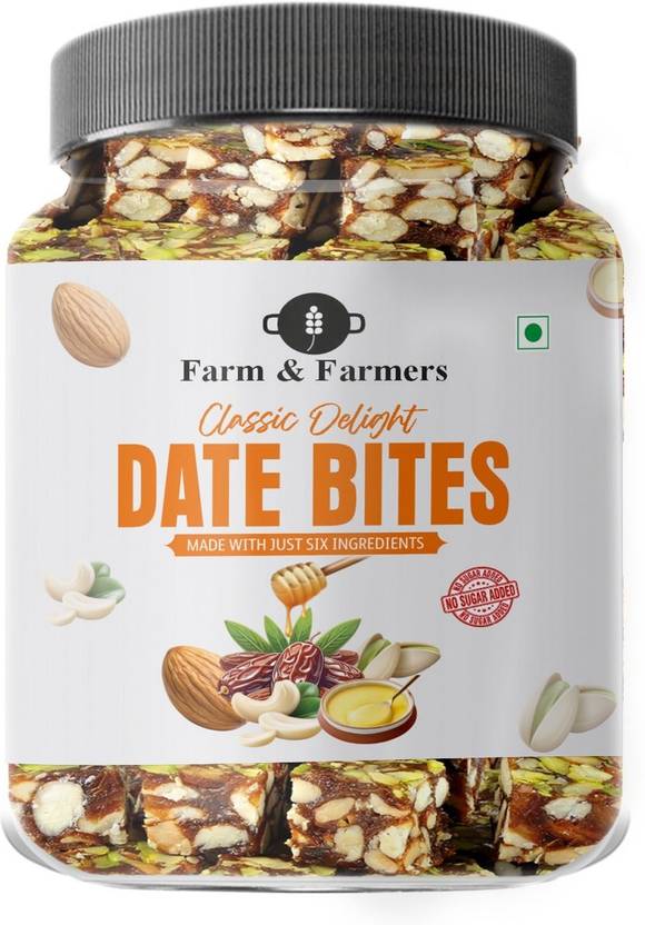 Farm & Farmers Classic Date Bites, Sugar Free, Dry Fruit Barfi/Dates ...