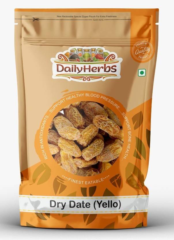 DAILYHERBS Yellow Dry Dates | Peela Sukha Khajoor | Dry Chuara | Pili ...