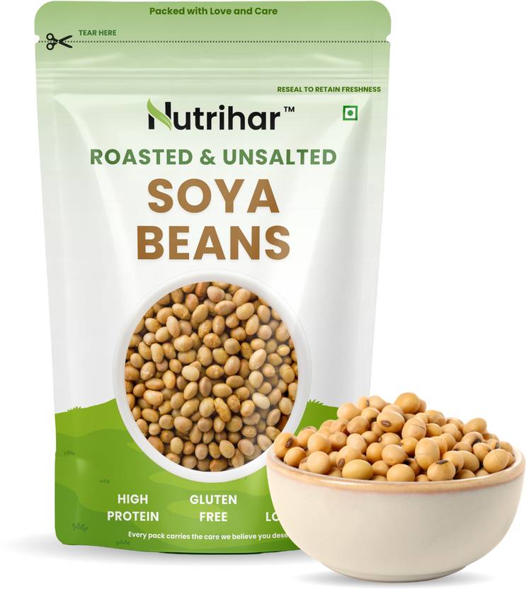 Nutrihar Roasted Soyabean 1 kg | Unsalted Soyabean | High in Protein ...