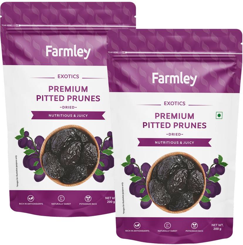 Farmley Premium Pitted Prunes 400g, (Pack of 2- Each 200g) Prunes Price in India - Buy Farmley ...