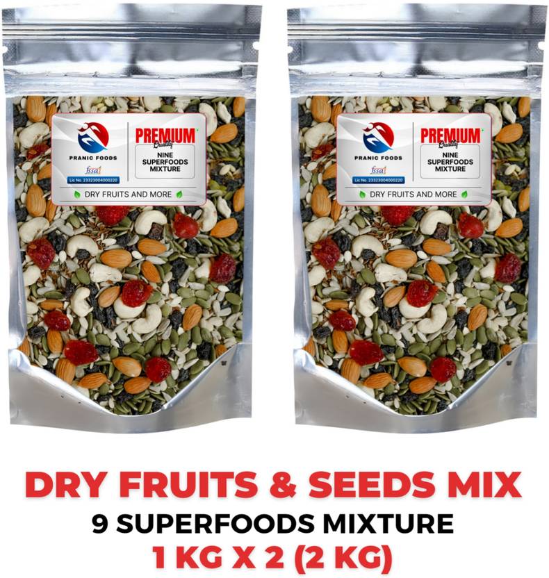 pranic foods Dry Fruits & Edible Seeds Mix - Nine Superfoods Mixture ...