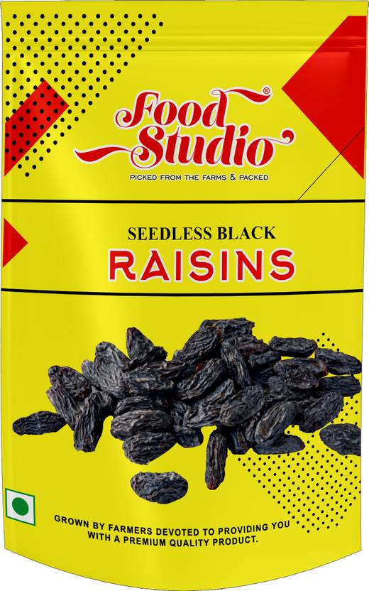 Food Studio Black Raisins Seedless Yellow Pouch Raisins Price in India ...
