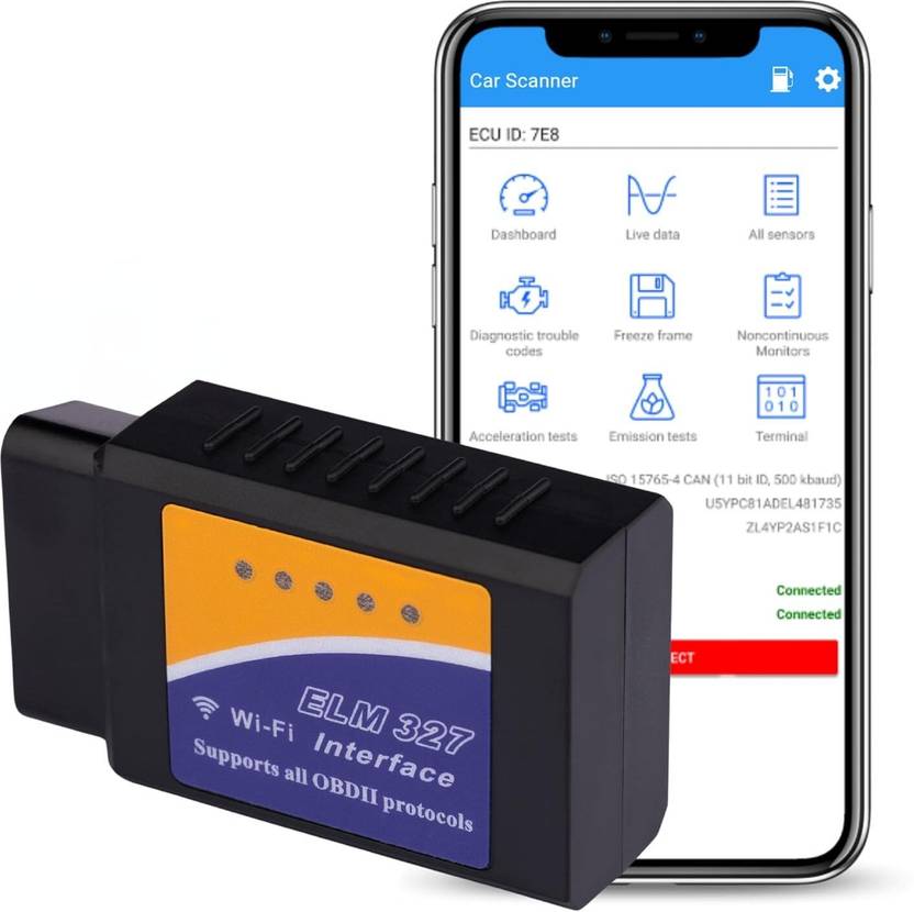 SSUCA ELM327 Wifi OBD2 Code Scanner Car Diagnostic Tool, V2.2 Wireless OBDII Adapter OBD Reader ...