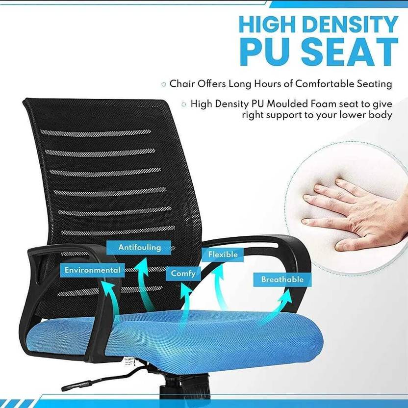 ALISTOR Tulip Mid-Back Revolving Mesh Ergonomic for Home & Office with ...