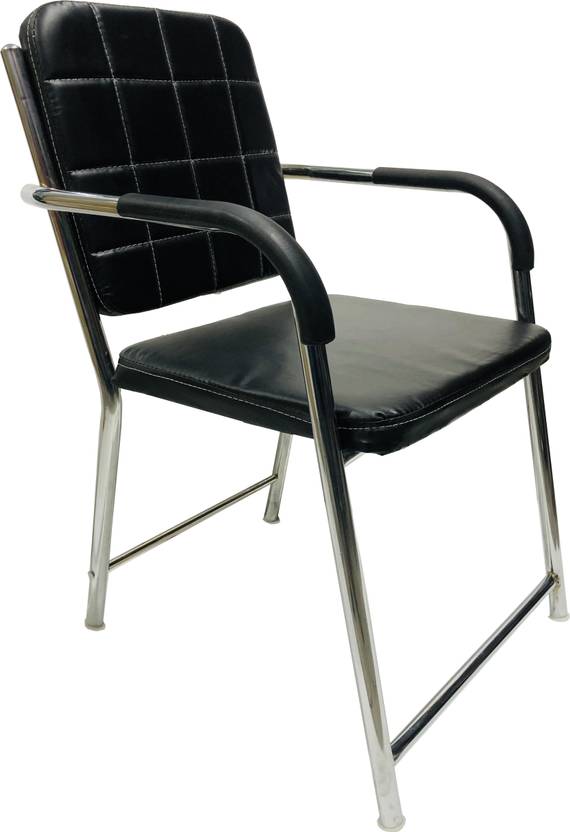 SOMRAJ Office Visitor Chair with arm Rest with Steel Frame and ...