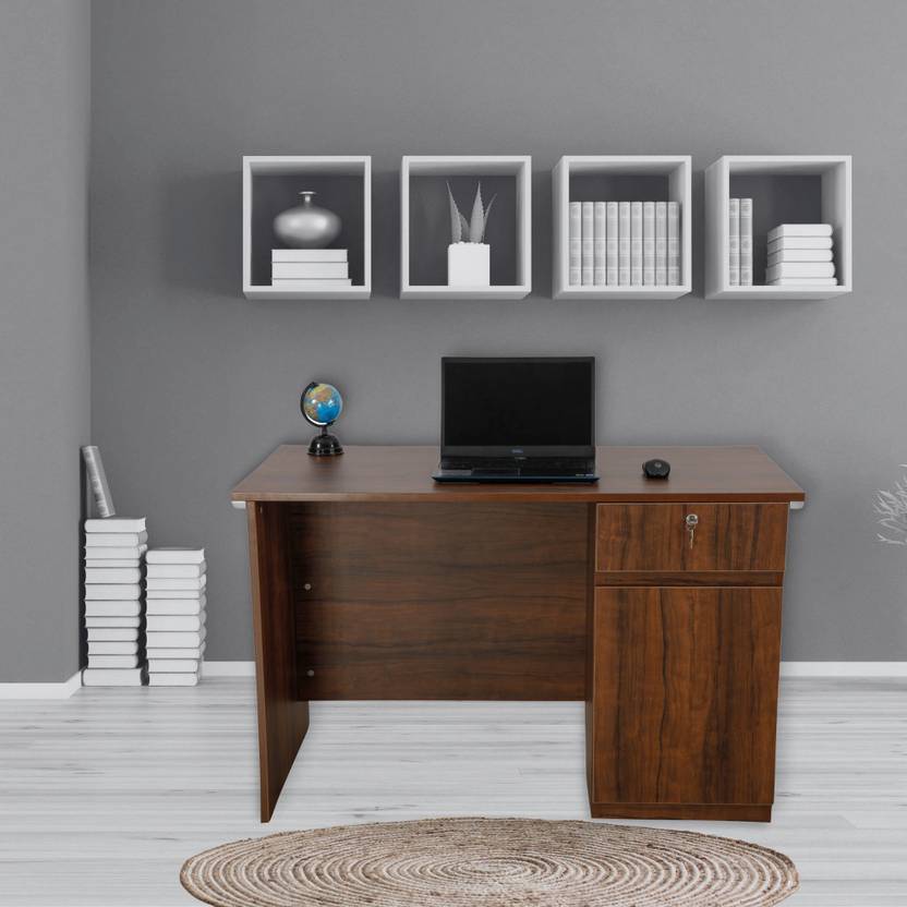 zione Desk 4X2 with Double Top, 1 Drawer & 1 Shutter in MDF Premium ...