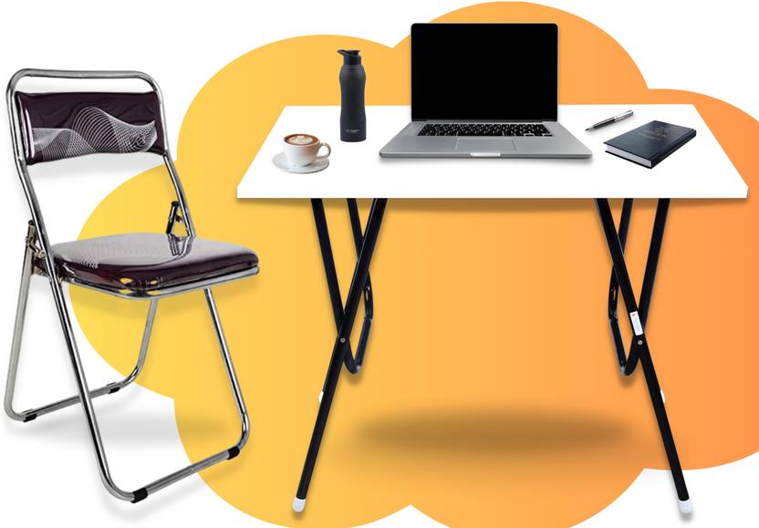 EuroQon ComboFold Study & Chair Space Saver Foldable Engineered Wood ...