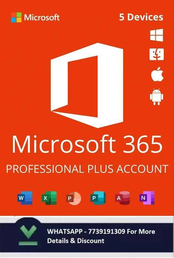 MICROSOFT Office 365 Professional Plus (5 Users/PC, Lifetime Validity ...