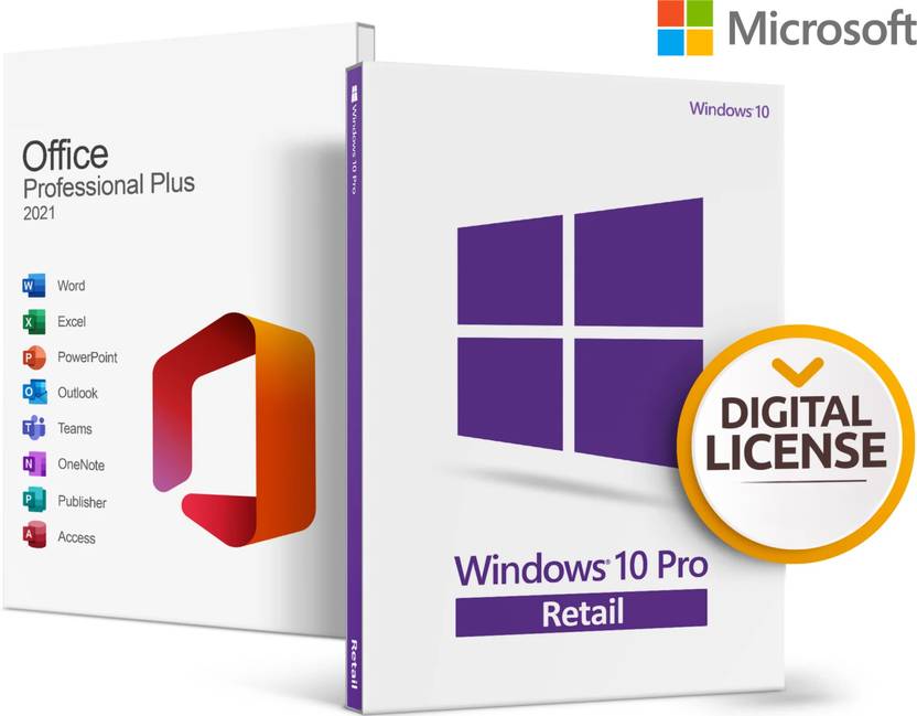 MICROSOFT Windows 10 Pro & Office Professional Plus 2021 (1 PC ...