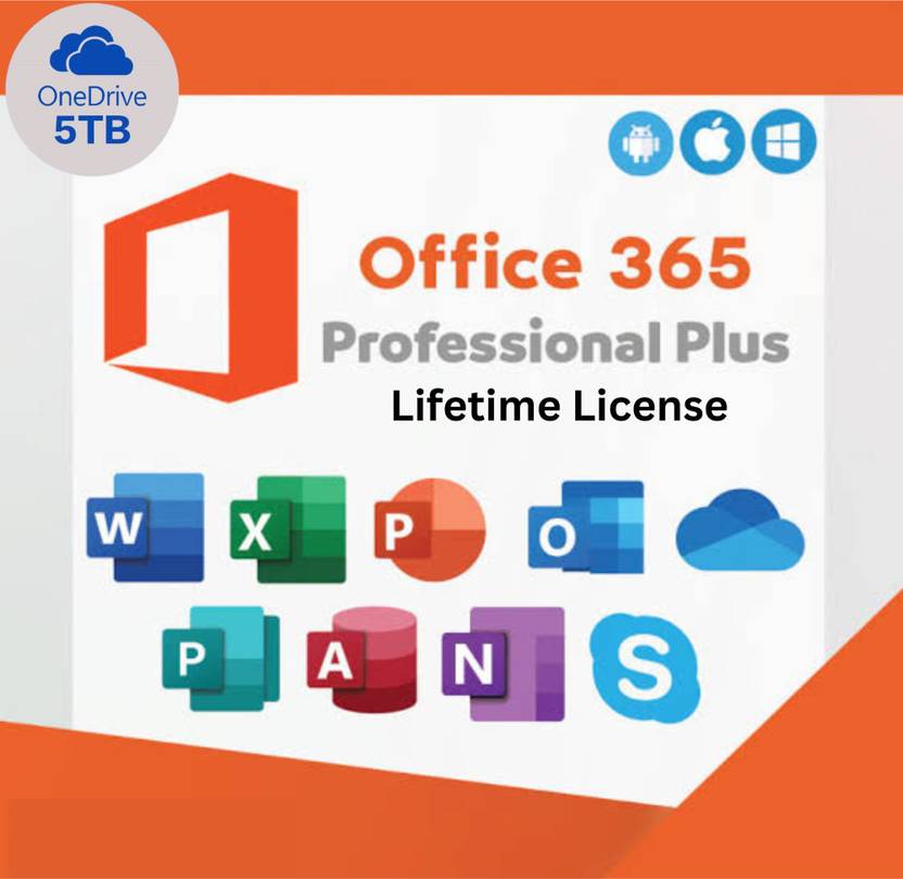 MICROSOFT Office 365 Pro Plus For 5 Users/PC (Lifetime 365 License) + 5TB ONEDRIVE - MICROSOFT ...