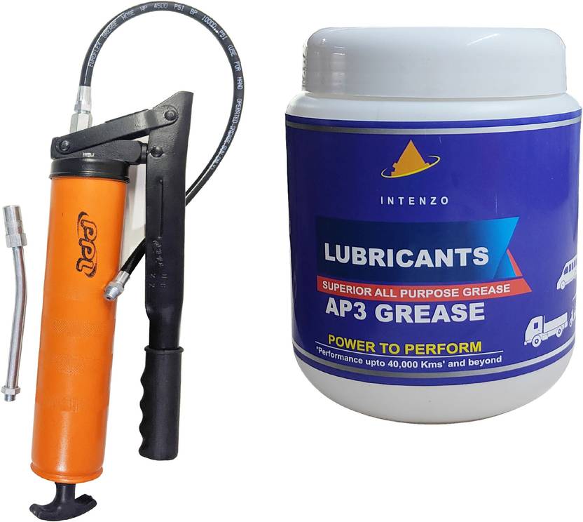 intenzo Hand Operated Export Grease Gun With Ap3 Grease & Grease Pipe ...