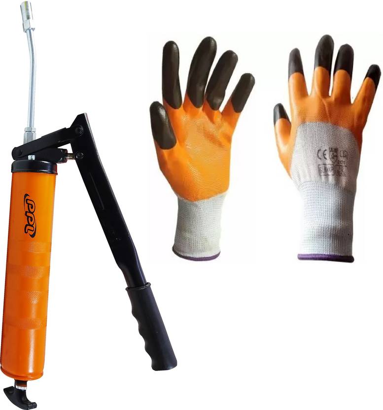 intenzo 500 cc 7000 Psi Hand Operated Grease Gun With Hand Glove Heavy ...