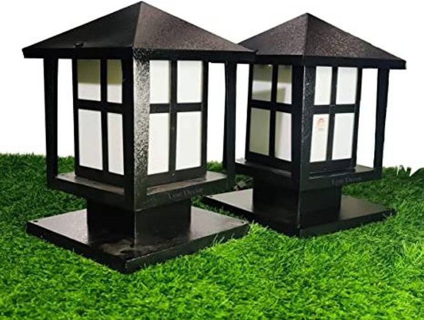 ZOREZA Outdoor Gate Light, Garden Lamp, Main Gate Light (Black, Pack of ...