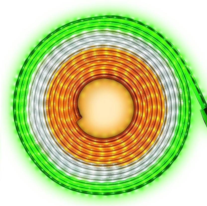 Nortek Tiranga Led Rope Light Indian Tricolor Strip Light - Orange + White + Green Colour in ...