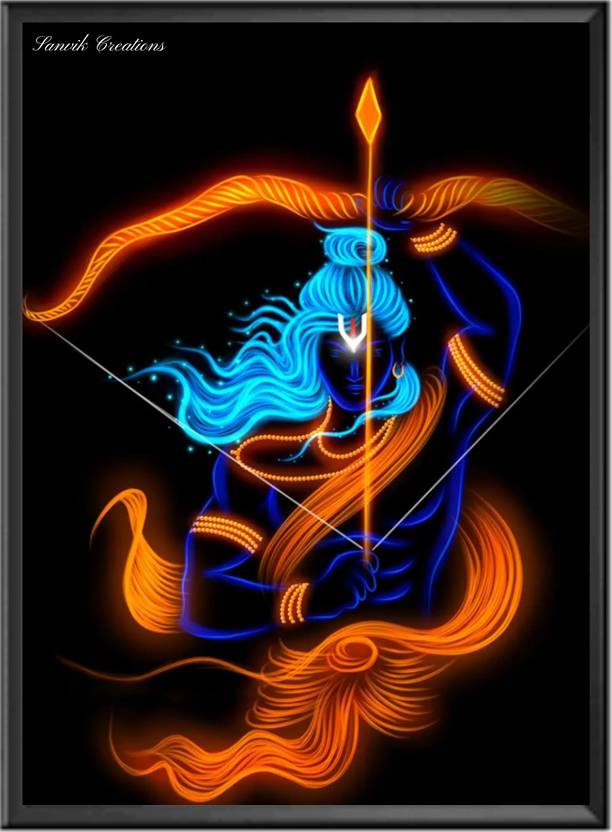 Sanvik Creations Ram Ji with Bow Glowing Art Photoframe with Glass ...