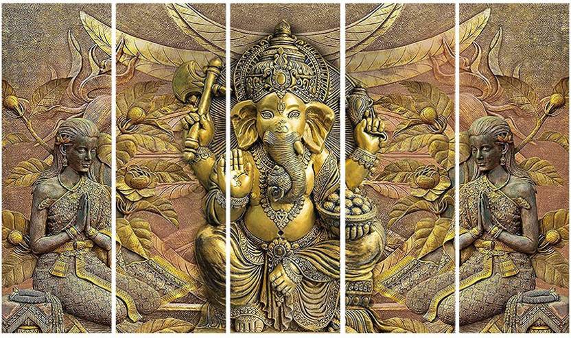 Shiva Arts N Craft Multiple Frames 3D Hindu God Ganesha Wall Painting ...