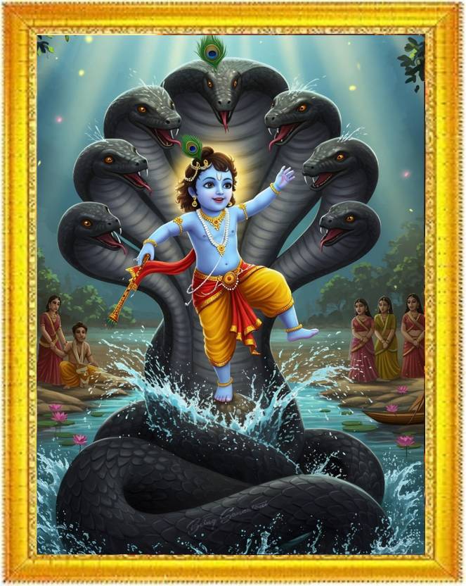 HSB INFRA Baby Kanha Wall Poster | Cute Krishna Ji Poster for Pooja ...