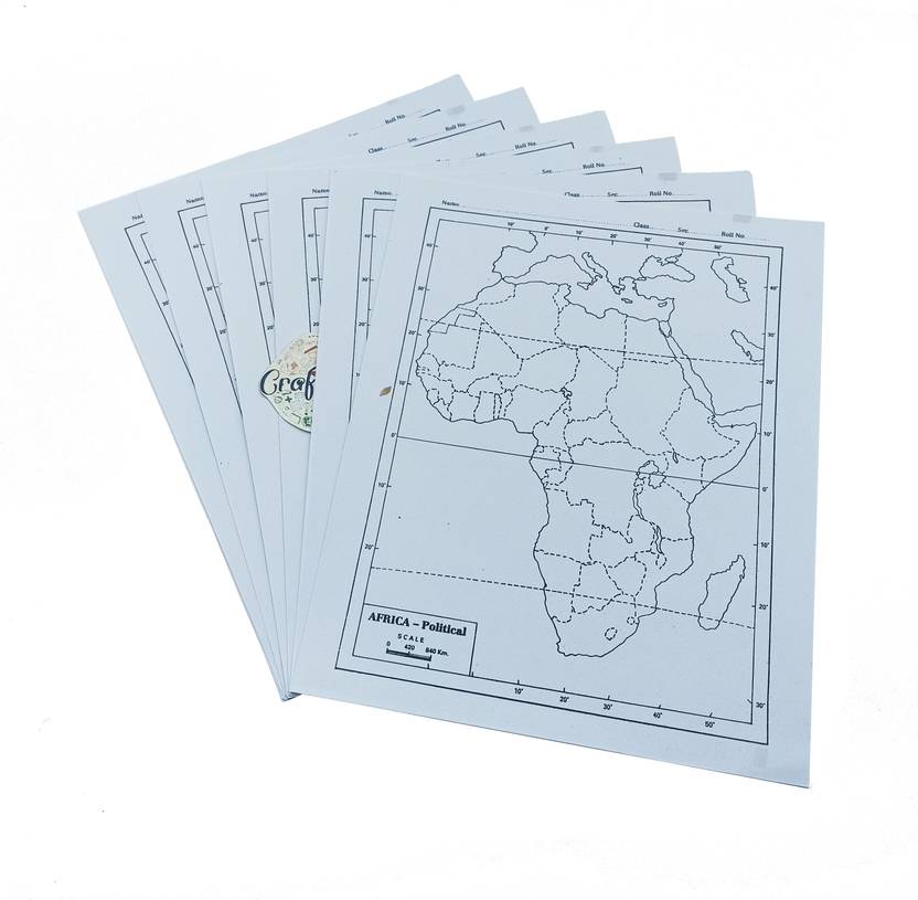 Flipkart.com | CRAFTWAFT POLITICAL MAP OF AFRICA BLANK A4 67 gsm A4 ...