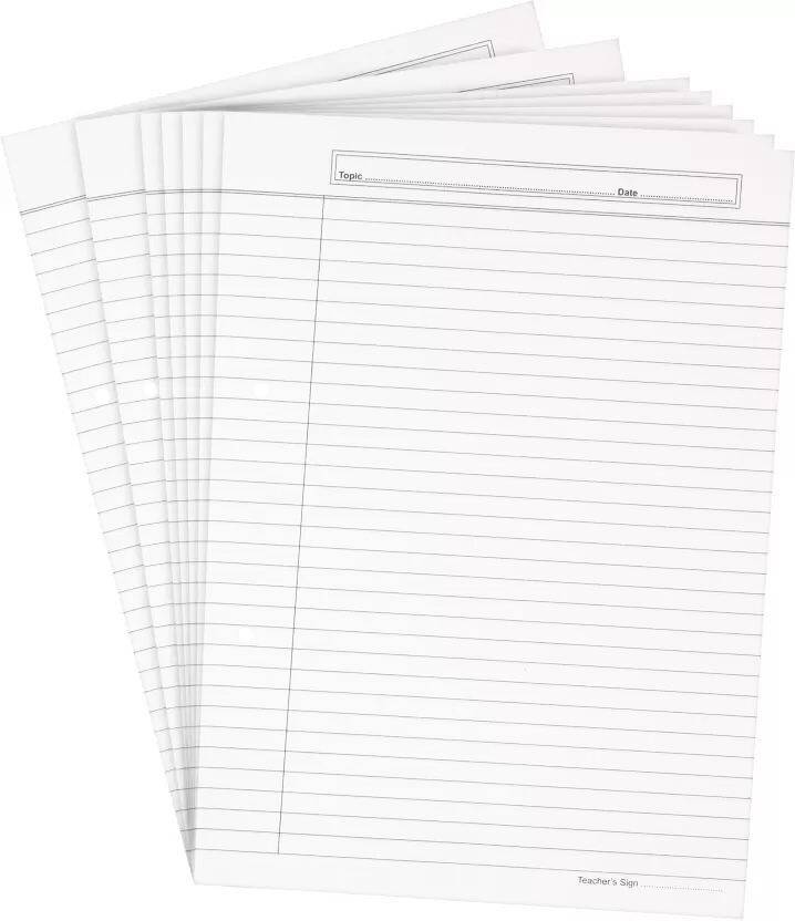 Flipkart.com | mrenterprise 50 Sheets Pack One side Ruled A4 90 gsm A4 ...