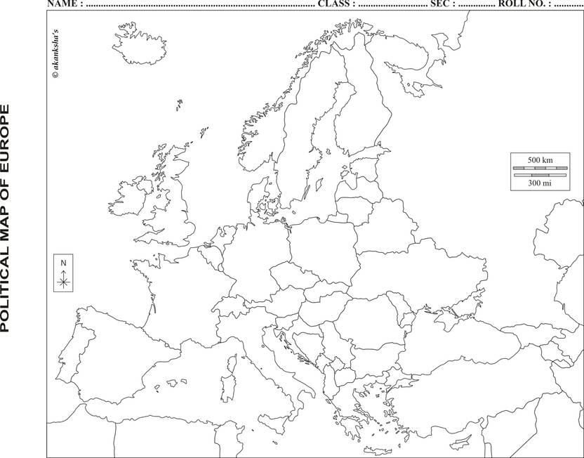 Flipkart.com | akanksha's Political Map of Europe (50 Sheets) Blank A4 ...