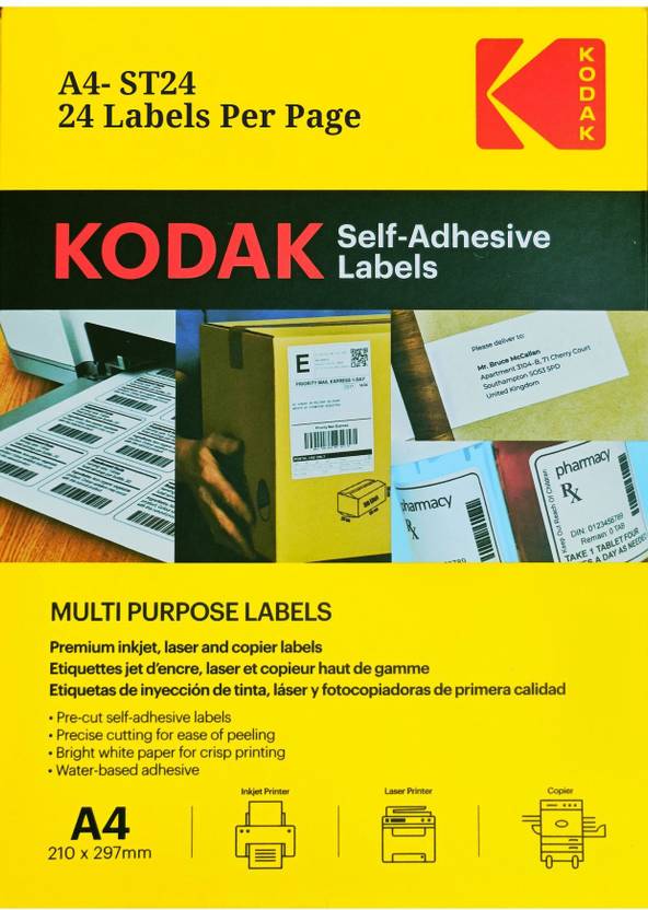 Flipkart.com | Kodakk A4 ST24 Sticky Labels A4 157 gsm A4 paper - A4 paper