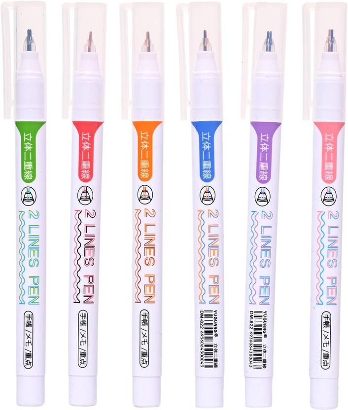B inik Two Line Drawing Pens, Draw Two Lines Simultaneously Digital Pen ...