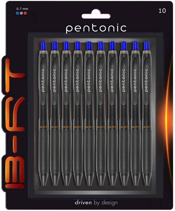 Pentonic B-RT 0.7 mm Retractable Ball Pen Blister | Black Matte Finish ...