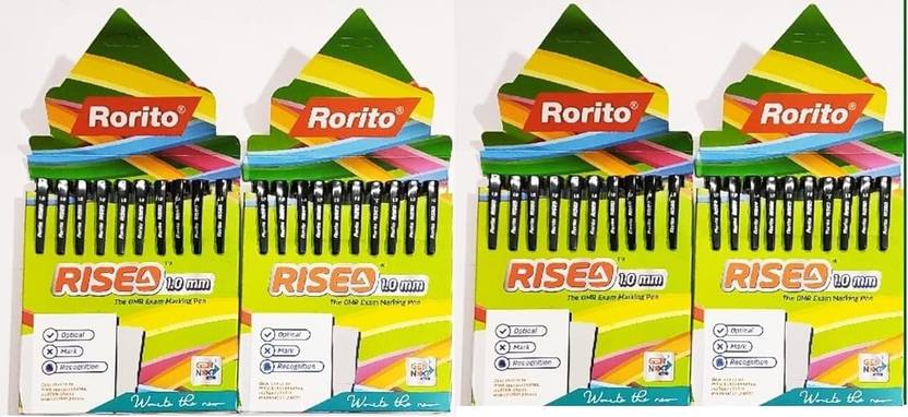 Rorito RISEO 1.0 mm OMR Answer Sheet Marking Pen BLACK 40 Pcs Ball Pen ...