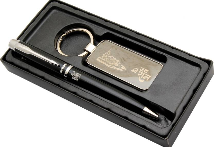 Ledos Jai Shree Ram Ayodhya Ram Mandir Curved Keychain & Ball Pen - Buy ...