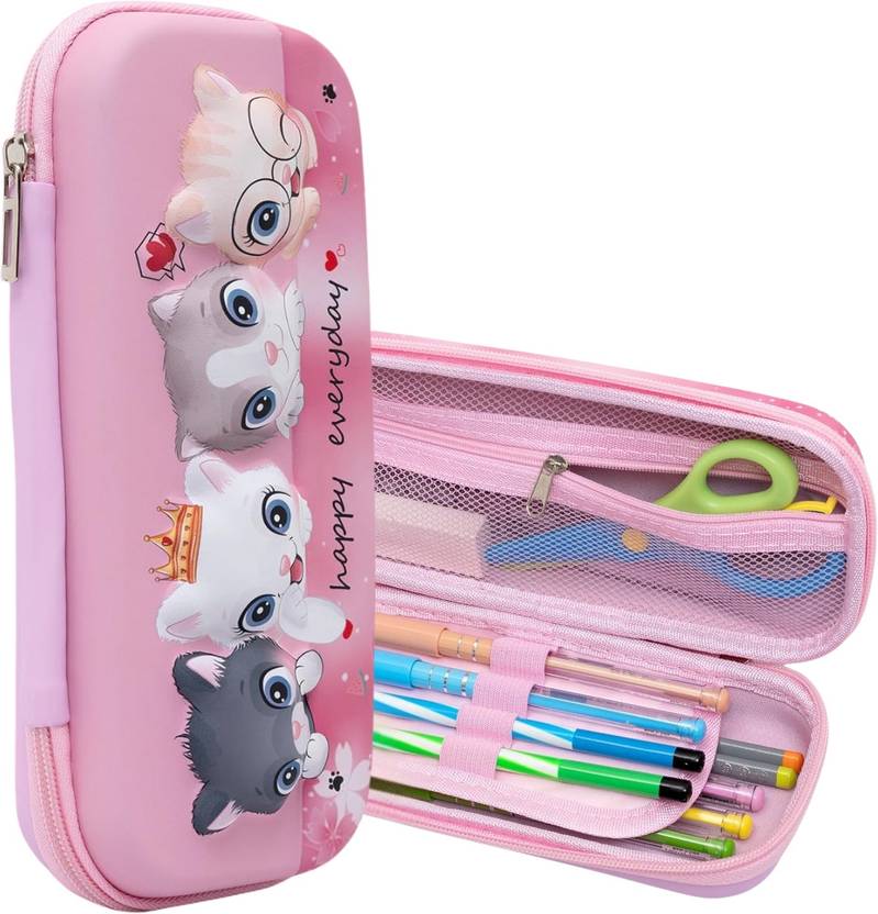 Flipkart.com | CANWELL 3D Pink Pencil Case - Pencil Pouch for Kids and ...