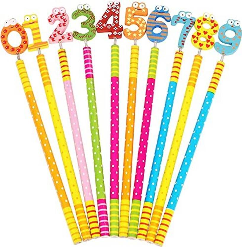 Flipkart.com | Gold Leaf Wooden Pencils With Assorted Design Of Cartoon ...