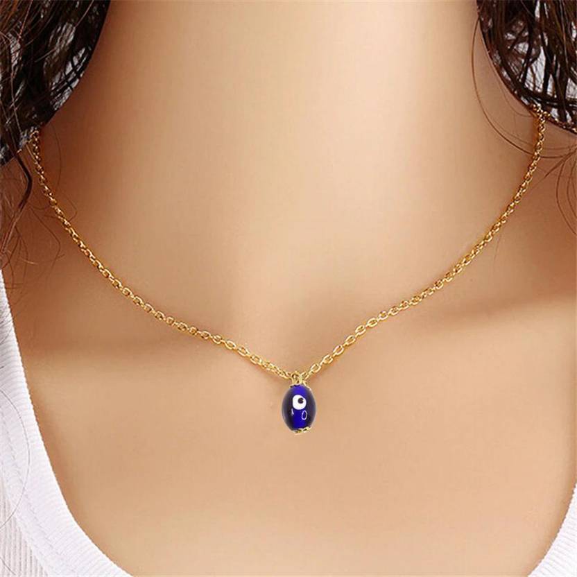 Adhvik Blue Stone Big Oval Moti Evil Eye Nazar Suraksha Kavach Pendant ...