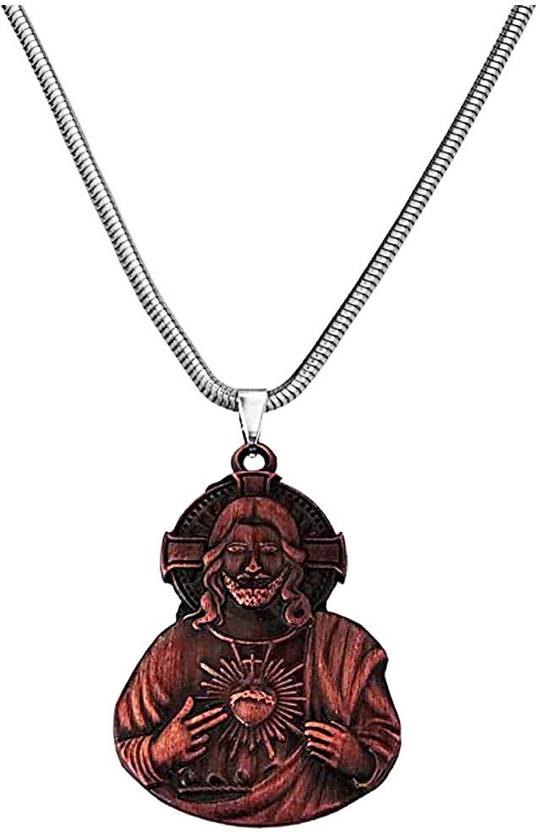AFH Jesus Christ Holy Cross Christian Copper Locket with Snake Chain ...