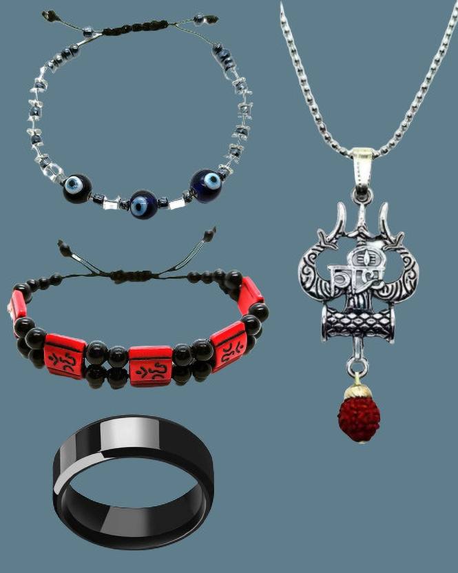 Dynamic Retail Global Shiva Mahadev Mahakal Locket Black Ring Men ...