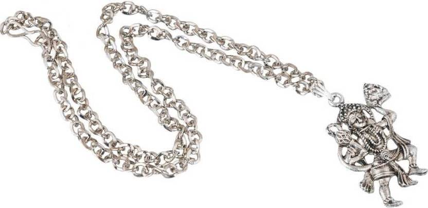 Eye Blings Hanuman ji Pendant Locket with Chain in Silver Color Aloy ...