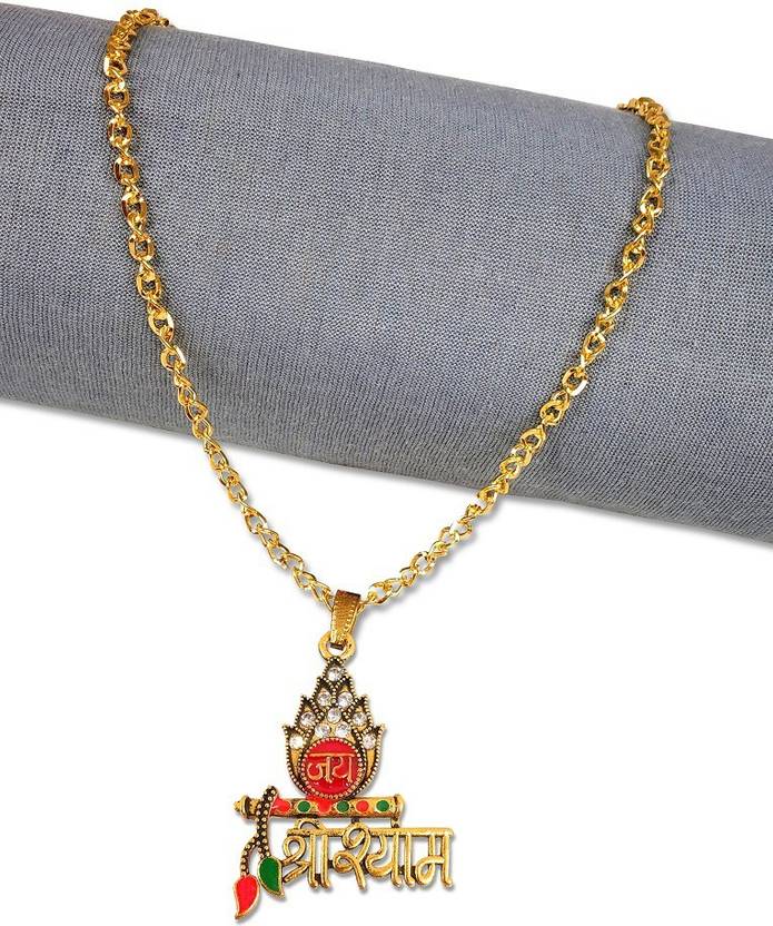 Uniqon Khatu Shyam/Jai Shri Shyam With Bansuri/Flute Nug Leaf Pendant ...