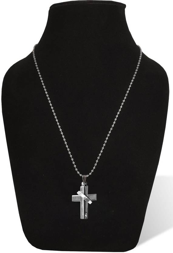Utkarsh AD Black Silver Dual Tone Holy Jesus Christ Cross Isa Masih ...