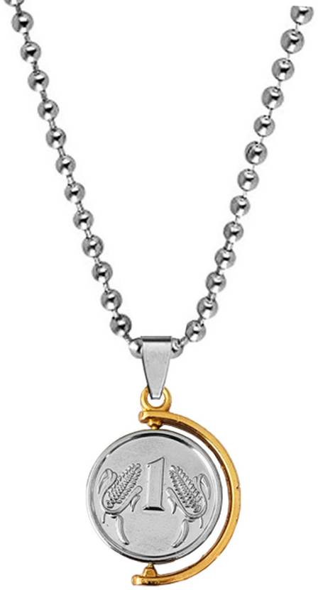 M Men Style One Rupee Anaj Coin Rotational Symbol Jewelry Pendant ...