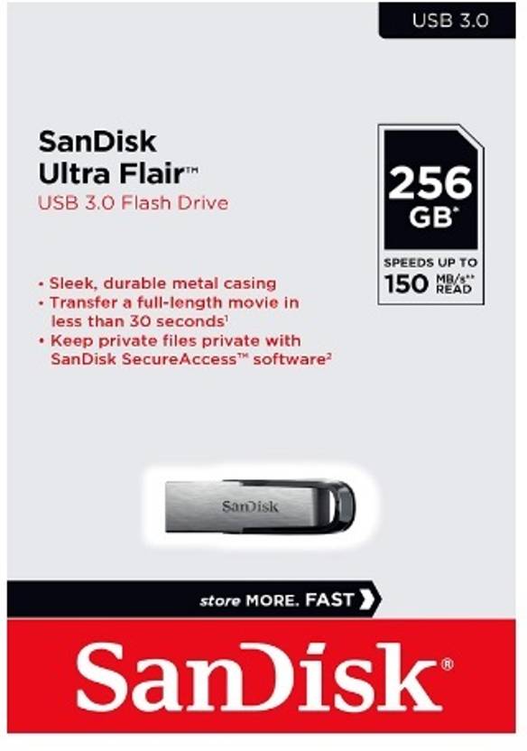 SanDisk Ultra Flair 256GB USB 3.0 Flash Drive 256 GB Pen Drive ...