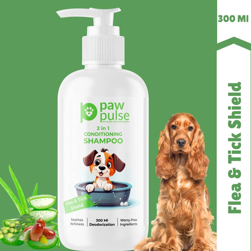 Pawpulse Anti Ticks and Fleas 2 in 1 Conditioner Shampoo for Dogs and ...