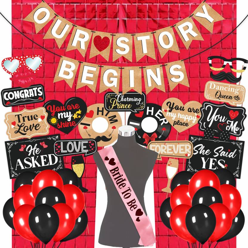 Wobbox Pre-Wedding Party Props, Prewedding Banner, Prewedding Decoration Items (365) Photo Booth ...