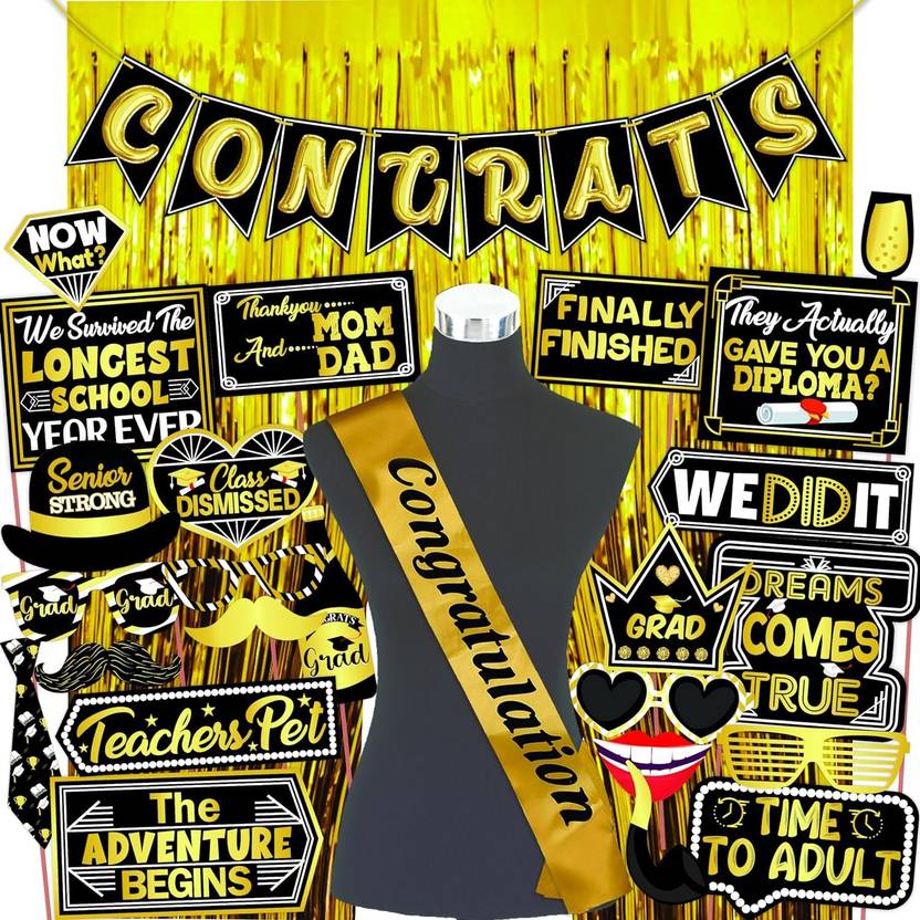 Wobbox Graduation Photo Booth Props Banner, Graduation Decoration Items ...