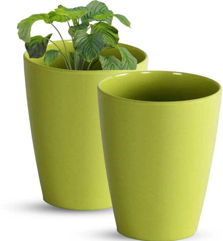 UBBISKART HOUSEWARE Plastic Tower Pot 14 inch Green Flower Pots for ...