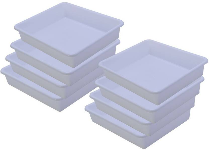 Wonder Plastic Prime Exel Small Tray for Storage&Oraganization, 8 Pc, 2 ...