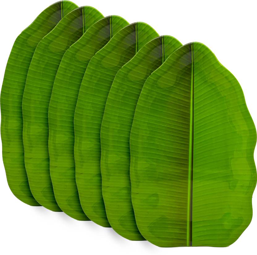 Litware Melamine Banana leaf Serving tray snakes kela patta (Size-11" X ...