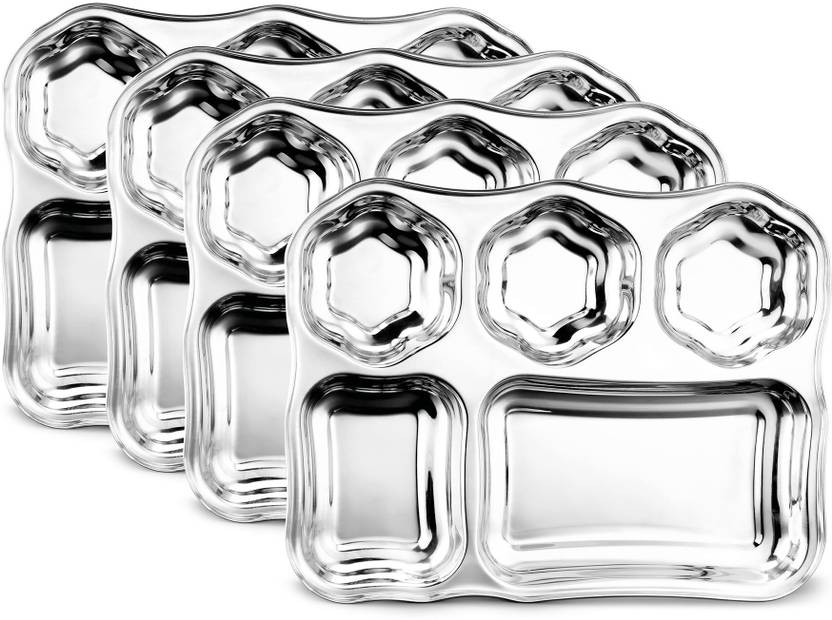 Classic Essentials Stainless Steel Dinner Plate / Hexagonal Bhojan ...